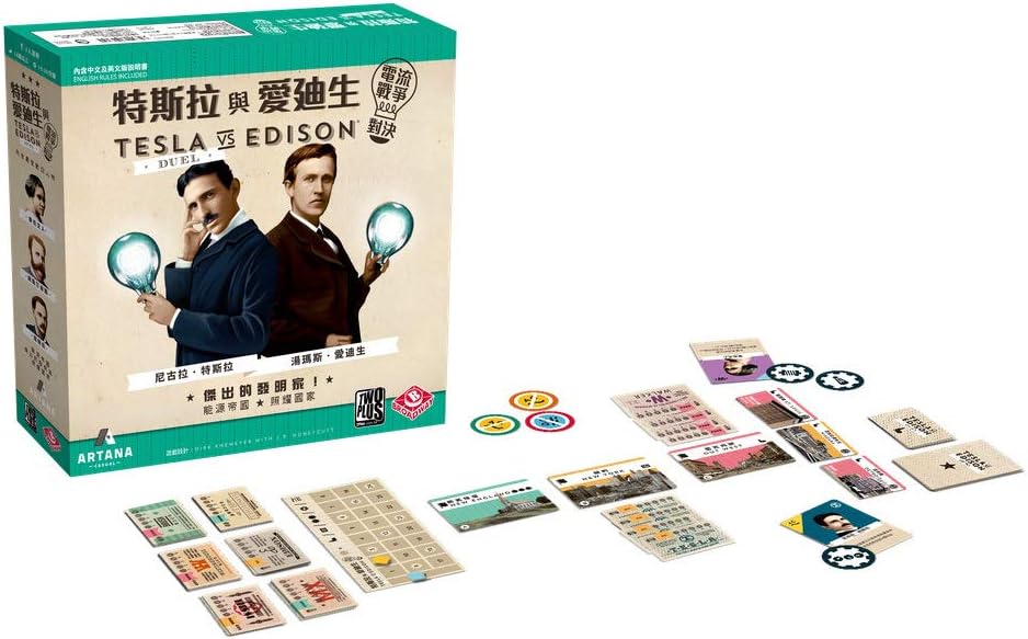 Genius Games 1201 – Telsa vs Edison Duel Strategy Card Game – For 2 ...
