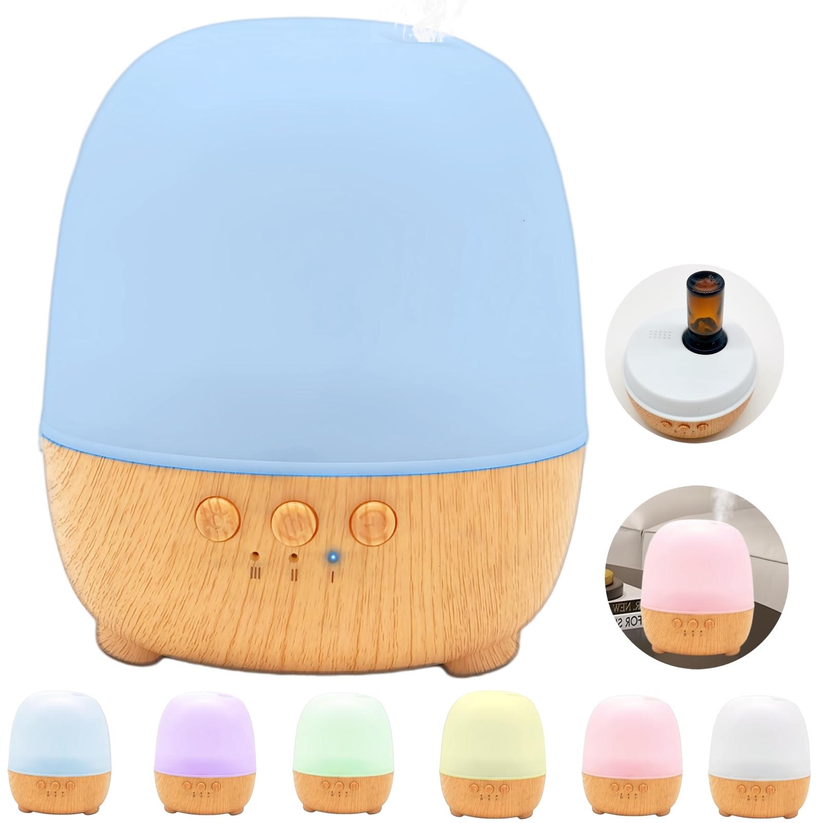 Essential Oil Diffuser, Waterless Diffuser 3 Speeds Smart Mist ...