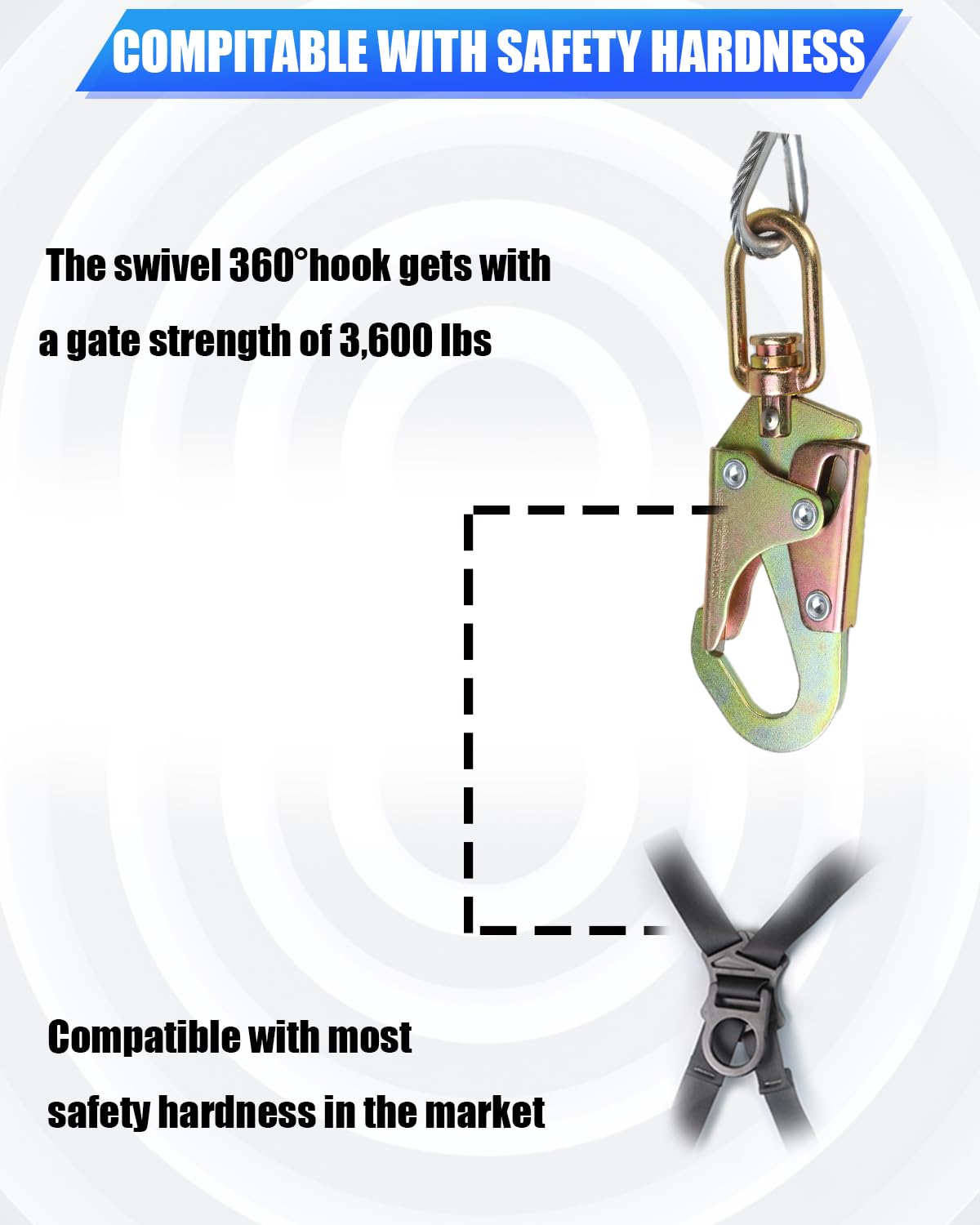 Mua Self Retracting Lifeline Shemior 33FT SRL 310LBS Retractable ...