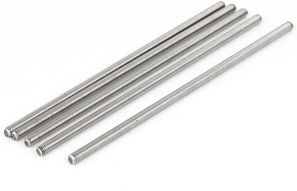 Amazon.co.jp: uxcell ねじロッド ネジ棒 5本入り メタル 304ステンレス鋼 M6x180mm シルバートーン: DIY・工具・ガーデン