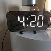 Mirror Alarm Clock, Digital Alarm Clock Large 6.5" LED Display with ...