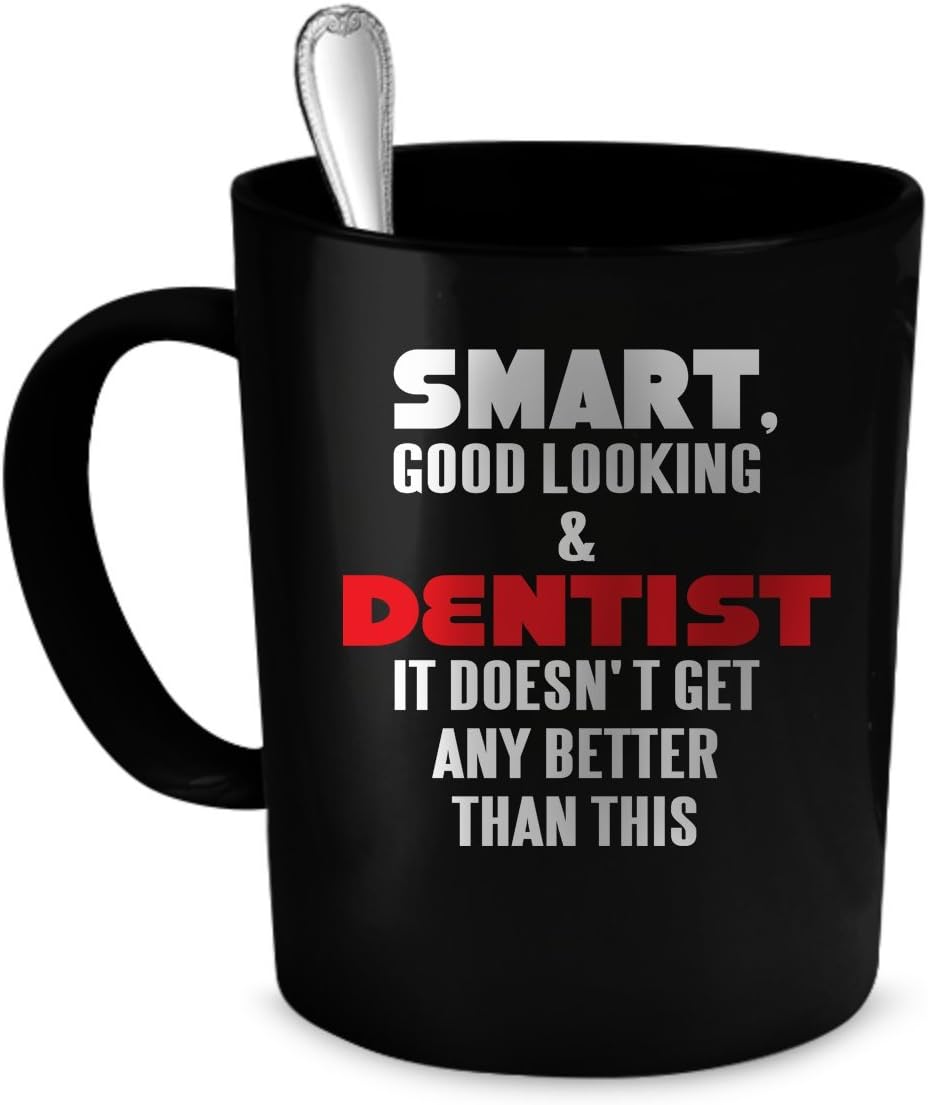 Amazon.com: Dentist Coffee Mug. Dentist gift 11 oz. black: Kitchen & Dining
