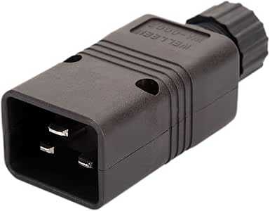 IEC 320 C20 Male AC Plug, Vellcon EN 60320 C20 16A 250V 20A/125V AC Power Connector, IEC C20 ...