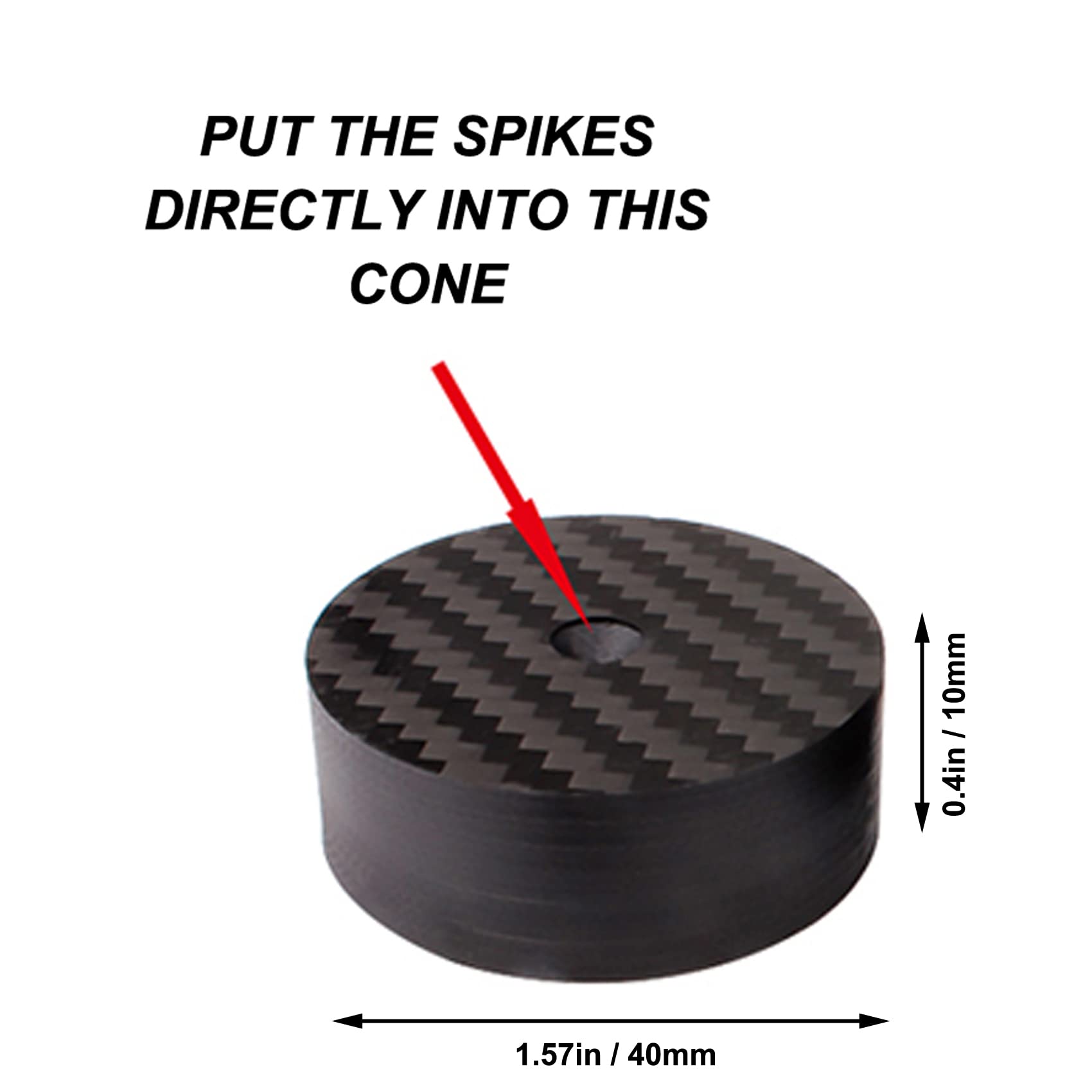 Mua Audiocrast HiFi Speaker Isolation Stand Feet Pads, 40x10mm 4X Carbon Fiber Hi-end Speaker ...