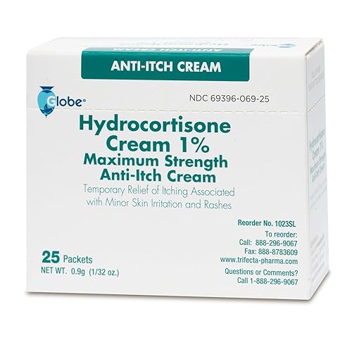Globe (Box 25 Hydrocortisone 1% Maximum Strength Cream, (0.9g Packet ...