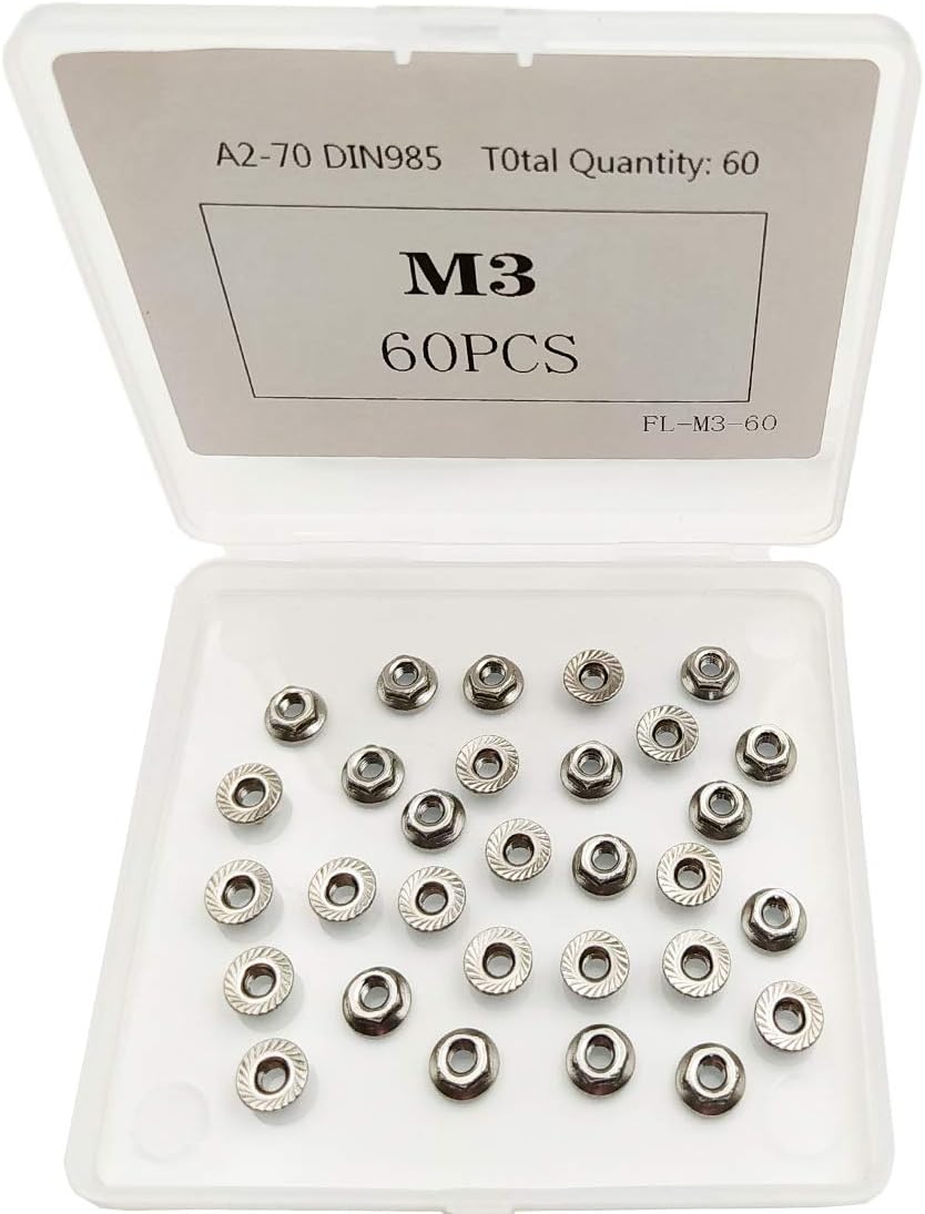 M3 Hex Flange Nuts Stainless Steel Serrated Flange Nuts Locknuts ...