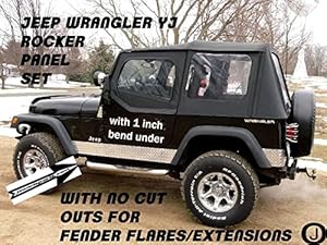 Amazon.com: Jeep YJ Diamond Plate Side Rocker Panel with No Cut Outs ...