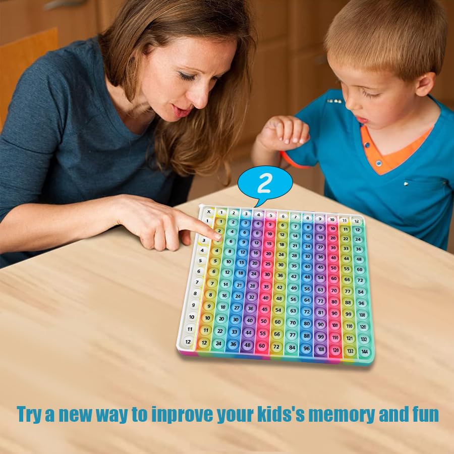 Rainbow Multiplication Table Pop Fidget Toy, Educational Math Learning ...