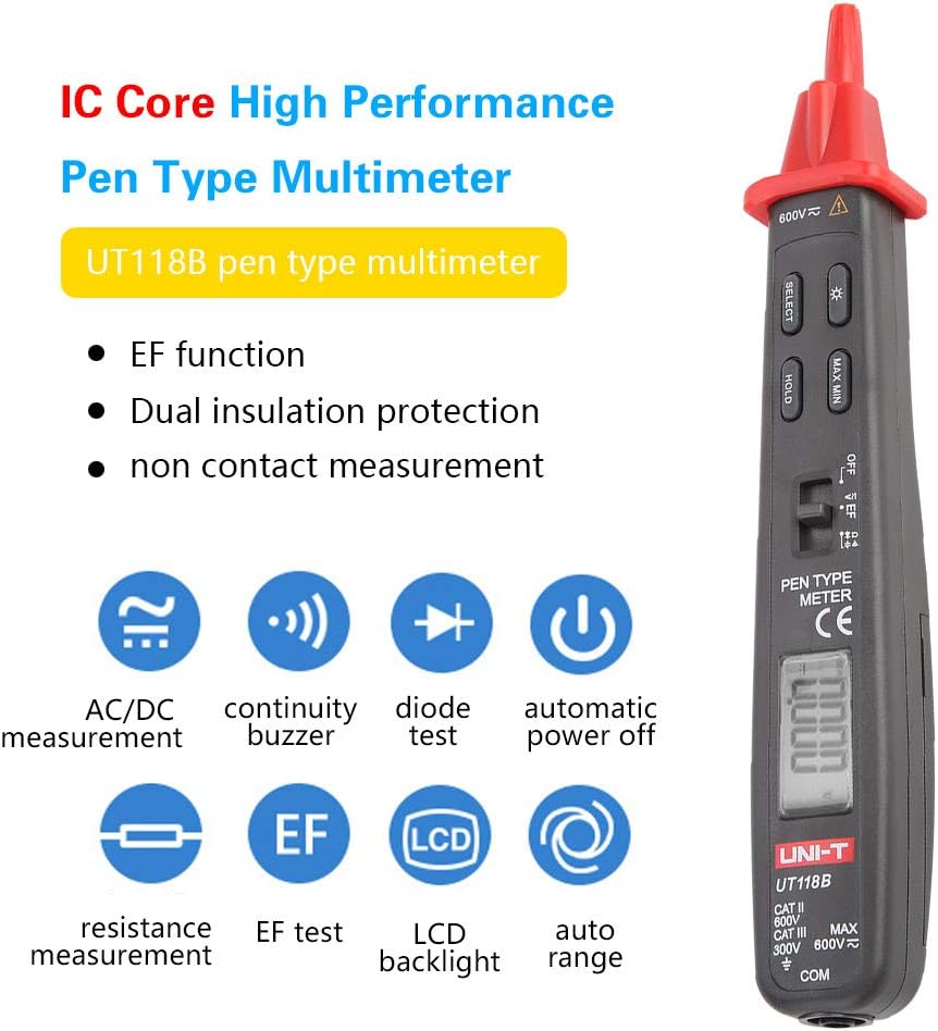 Pen-Type multimeter UT118B Handheld Digital Multimeter AC/DC Voltmeter ...