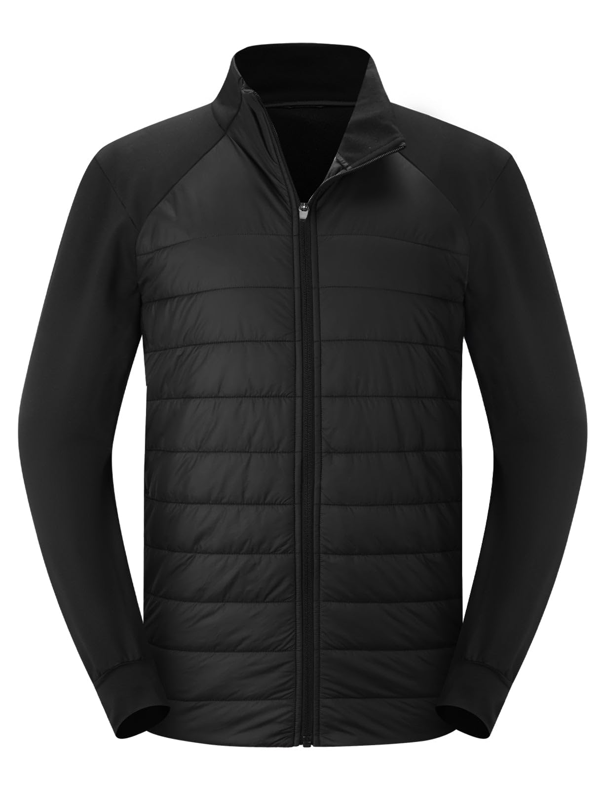 baleaf Men's Insulated Warm Jacket Thermal Hybrid Hiking Mid Layer Full ...