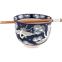 Amazon.com | Quality Japanese Ramen Udon Noodle Bowl with Chopsticks ...