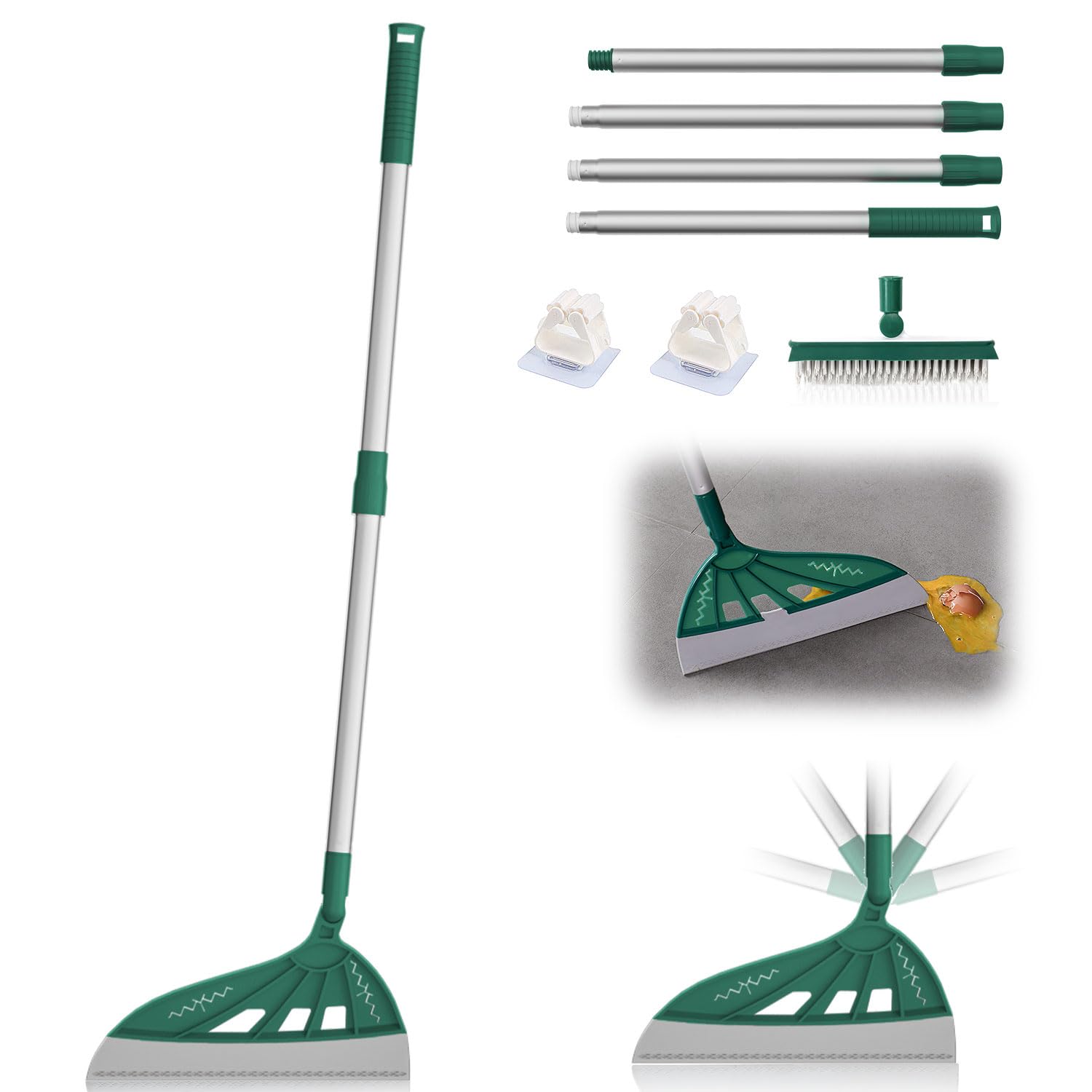 Magic Broom with V-Shape Brush, 2 in 1 Squeegee Broom for Floor ...