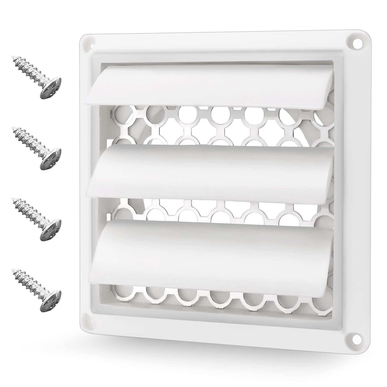 Mua 4" Louvered Dryer Vent Cover by Beaquicy - Outdoor White Exhaust ...