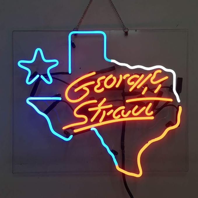 George Strait Neon Sign Beer Bar Pub Store Party Room Wall Windows ...
