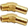 Amazon.com: Joywayus Brass Hose Fitting, 45 Degree Elbow, 1/2" Barb x 1/4" NPT Male Pipe Water ...