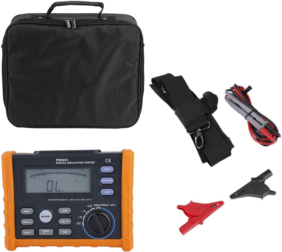 Digital and Analog Display 50-1000V Insulation Resistance Tester Meter ...