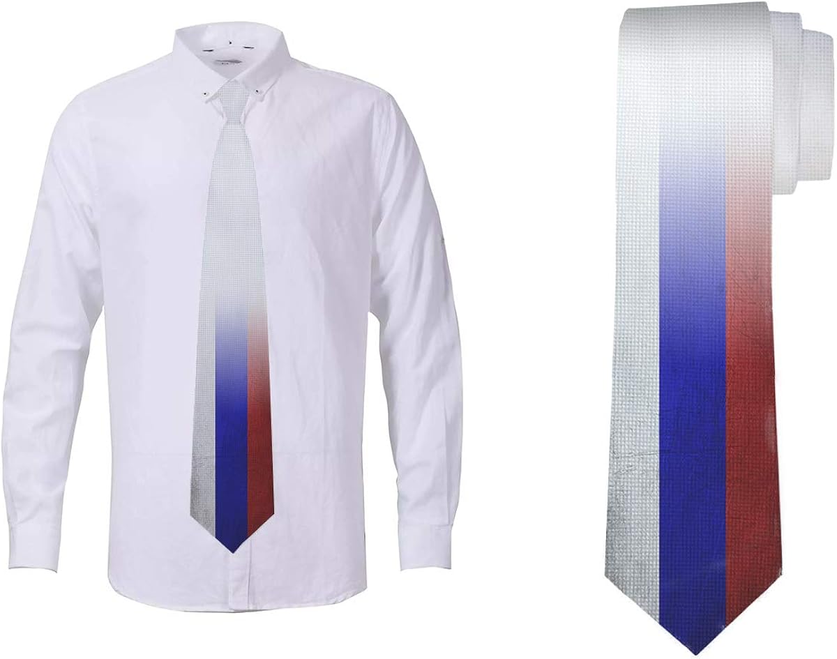 Russian Russia Grunge Flag Mens Neckties Ties Printed Geometric ...
