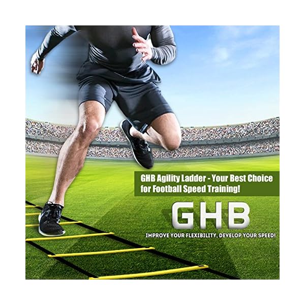 GHB Pro Agility Ladder Agility Training Ladder Speed 12 Rung 20ft with Carrying Bag - Deportivos.com