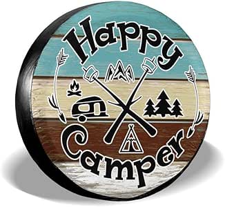 Happy Camper Camping Funny Spare Wheel Tire Cover Waterproof for ...