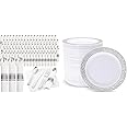 Amazon.com: Supernal Silver Plastic Silverware with 100pcs Plastic ...