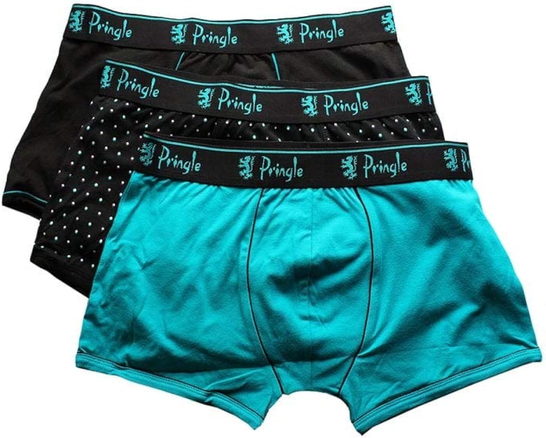 Pringle of Scotland Underwear Boxer Trunks Plain/Diamond Teal/Black ...