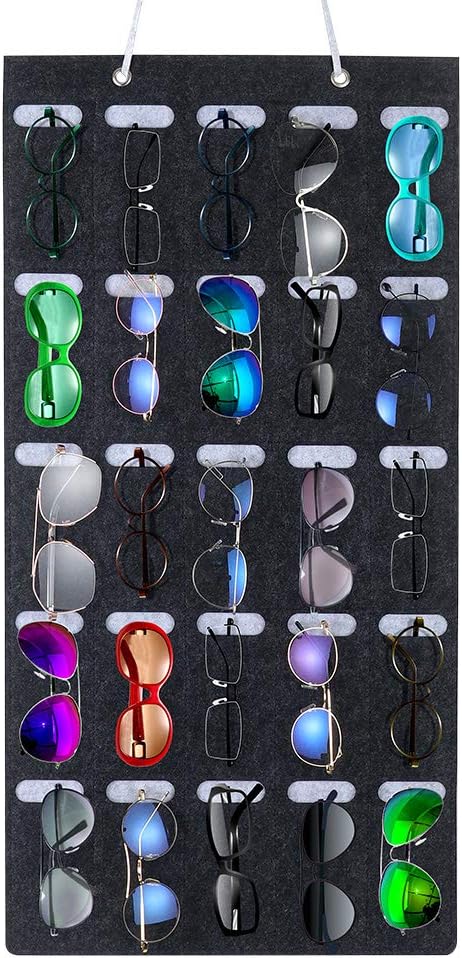 Amazon.com: Sunglasses Organizer Hanging Storage Eyeglasses Wall Pocket ...
