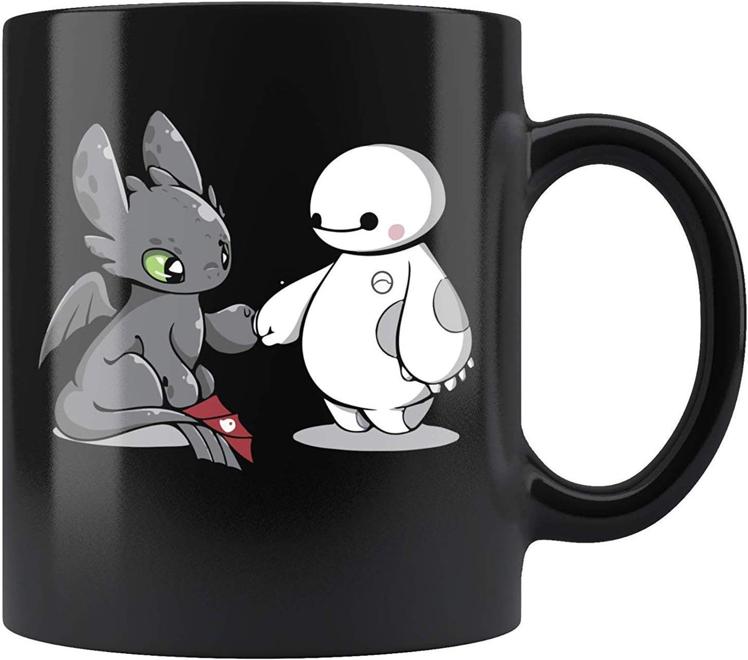 Amazon.com: Toothless & BAY.MAX, gift mug - Black Mug(11oz): Kitchen ...