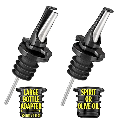 3-in-1 Liquor Pour Spout | Olive Oil Spout with Built-in Caps for ...
