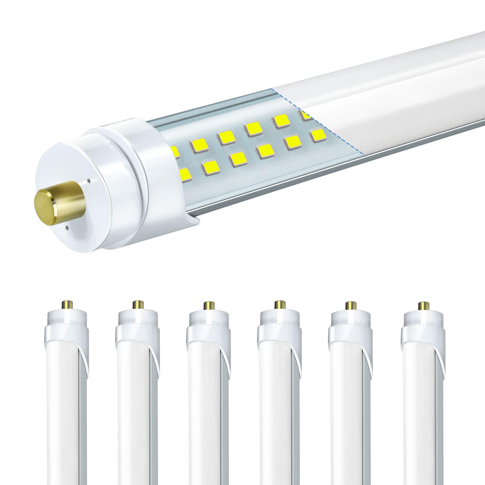 ELEKICO 8FT Led Shop Light, Super Bright Double Row 72W 5000K 9000LM T8 ...