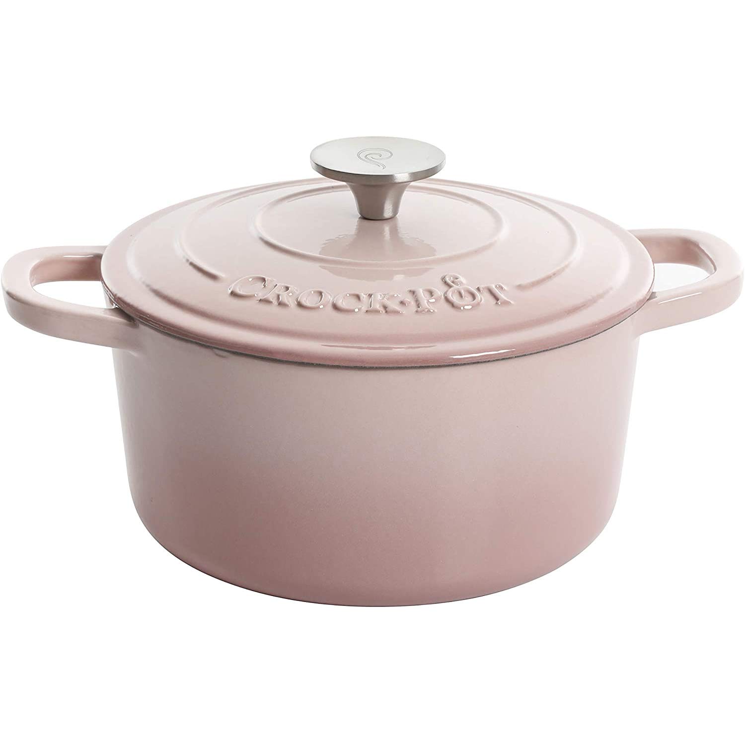 Crock-Pot Artisan Round Enameled Cast Iron Dutch Oven, 5-Quart, Blush ...