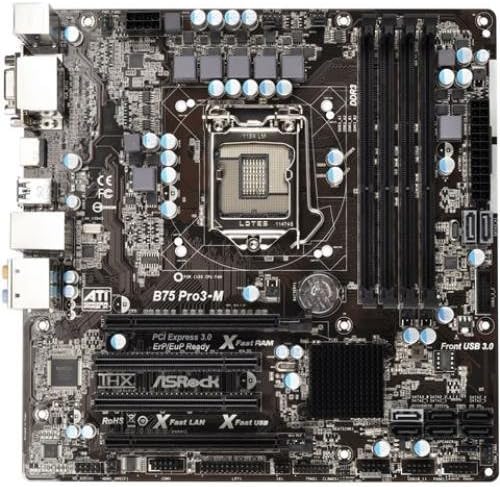 ASRock-Pro3–B75 M-Motherboard M-ASRock B75 Pro3–Carte-mère micro ATX Jeu de puces B75 Socket ...