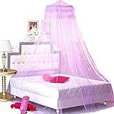 Amazon.com: HOUSWEETY Princess Bed Canopy Netting Mosquito Net Round ...