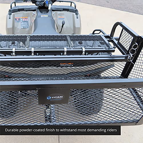 Titan Ramps ATV UTV Universal Rear Drop Cargo Basket Rack Hunting ...