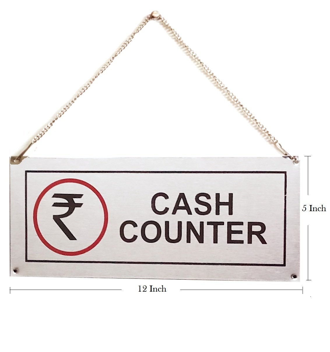 THW Stainless Steel Hanging & Self Adhesive Cash Counter Signage Board ...