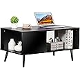 Amazon.com: SUPER DEAL 2 Tier Retro Modern Coffee Table with Open ...