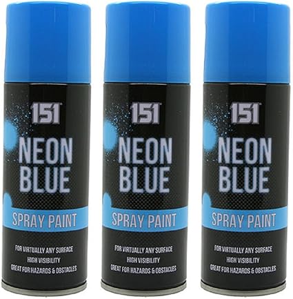 3 X BLUE - FLUORESCENT NEON spray can paint 200ML Graffiti (Banksey) NO ...