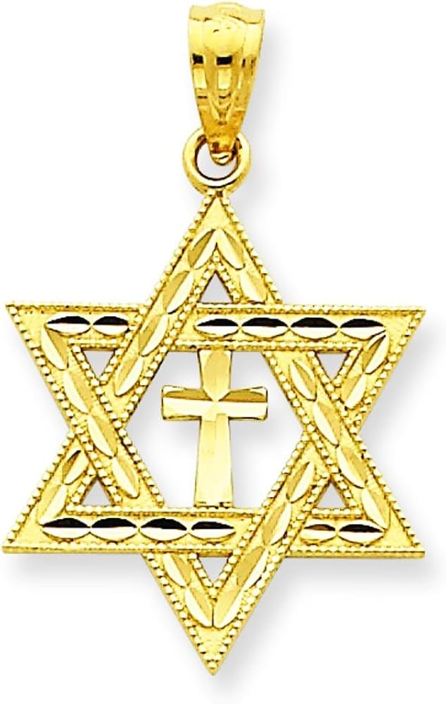 Messianic Star of David Cross Pendant, 14K Yellow Gold: Amazon.ca: Jewelry