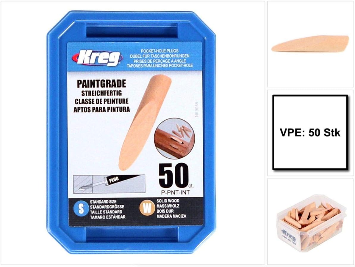 KREG® Solid-Wood Pocket-Hole Plugs Plugs--Paint Grade: Amazon.co.uk ...