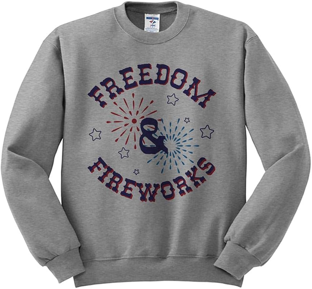Amazon.com: TeesAndTankYou Freedom and Fireworks USA Sweatshirt Unisex ...