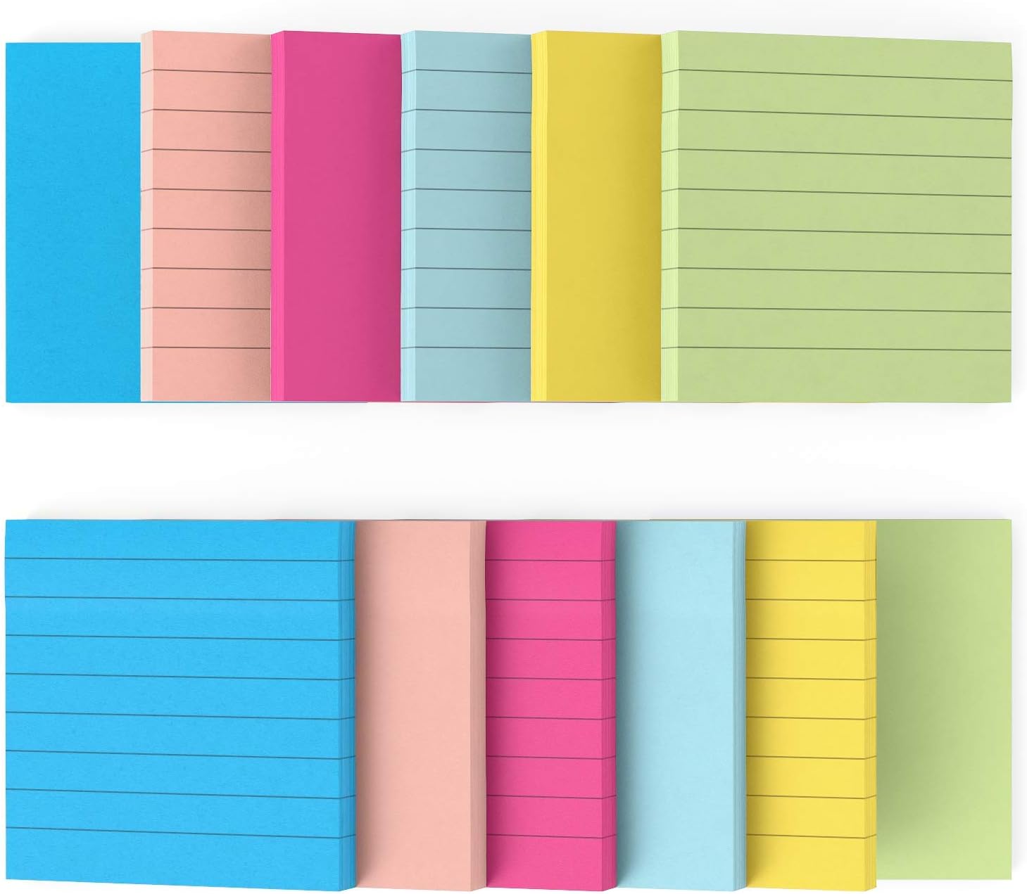Arteza Sticky Notes, 3×3 Inch, Bulk 48-Pack, 24 Lined & 24 Blank Pads ...