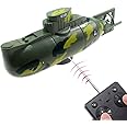 Amazon.com: Tipmant Mini RC Submarine Remote Control Boat Ship Military ...