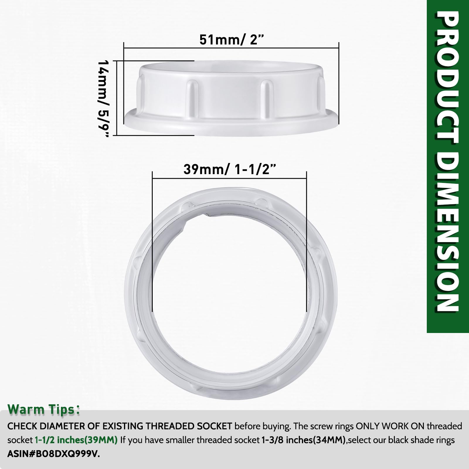 Light Socket Shade Rings,Aluminum Threaded Socket Ring For Medium Base ...