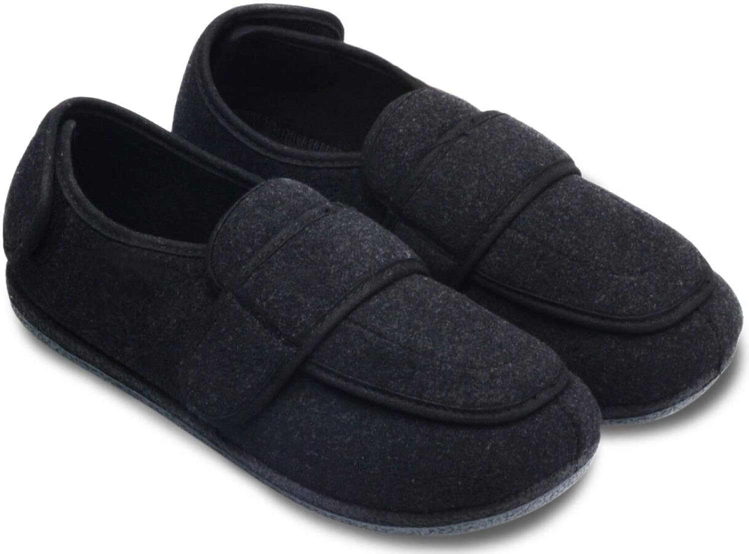 Buy FAHOTE Men’s Diabetic Slippers Extra Wide Adjustable Edema Swollen ...