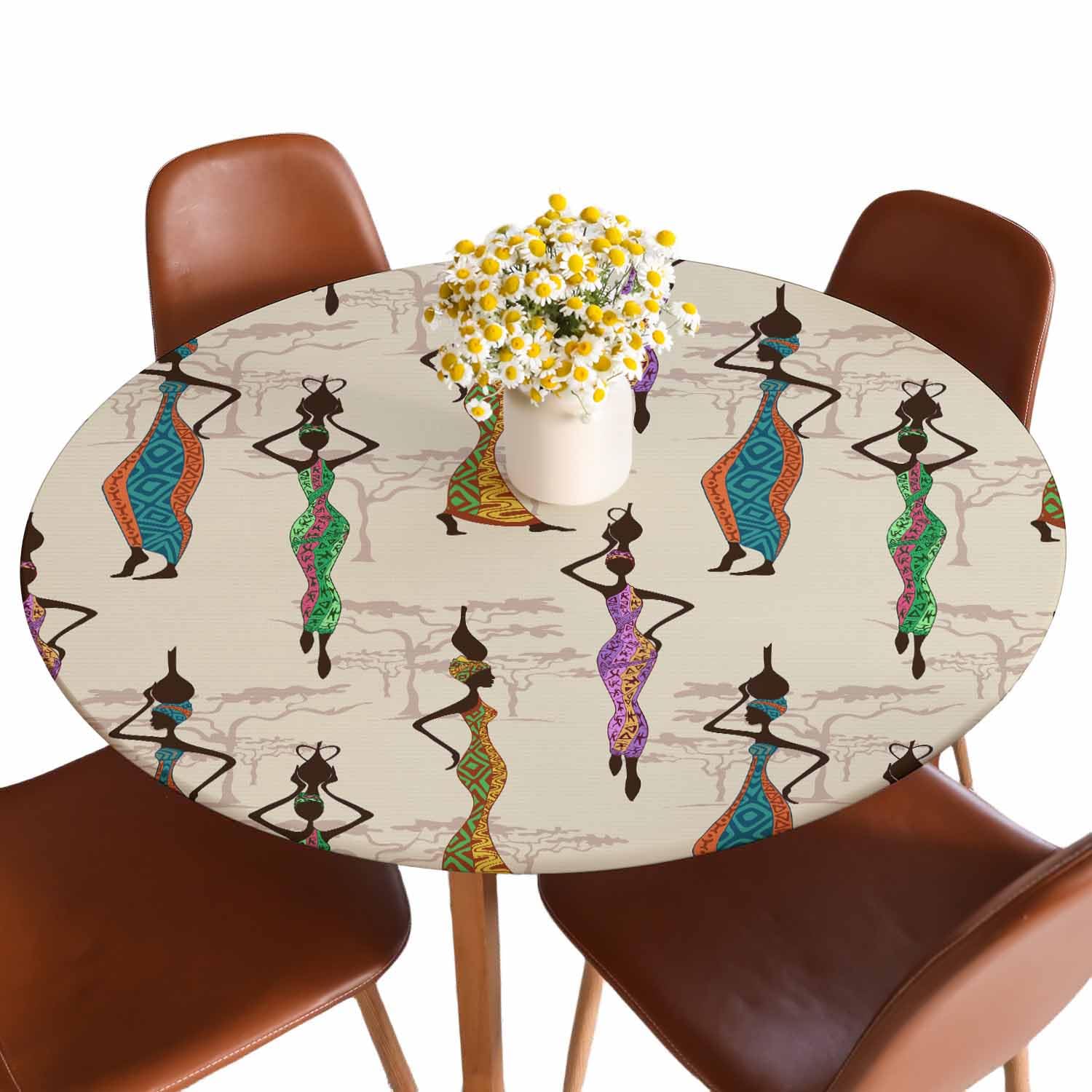 Guxxuil Beautiful African Women Round Table Cloth Cover Vintage Ladies ...