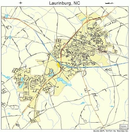 Amazon.com: Large Street & Road Map of Laurinburg, North Carolina NC ...