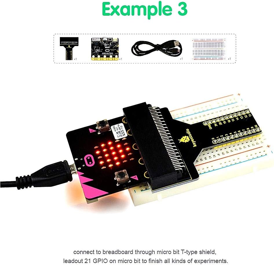KEYESTUDIO BBC Microbit Starter Kit Breadboard Coding Kit with 1.5V Microbit Programming for ...