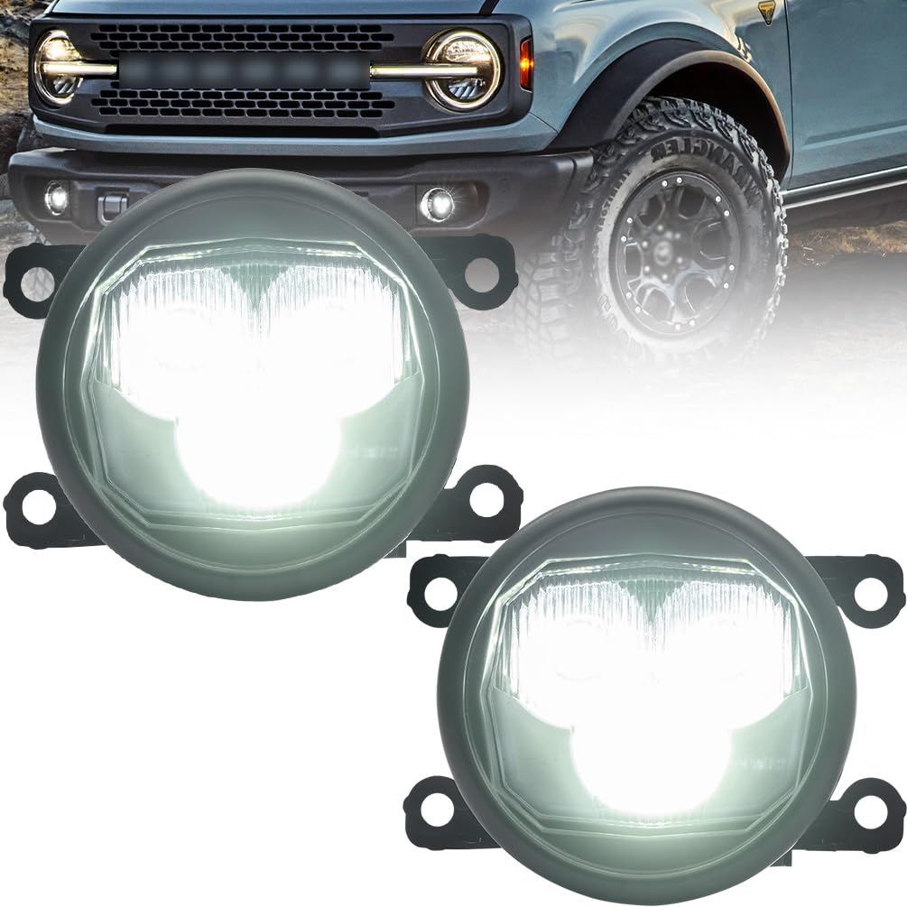 NJSBYL White LED Fog DRL Daytime Running Lights for 2023 2024+ F-ord ...