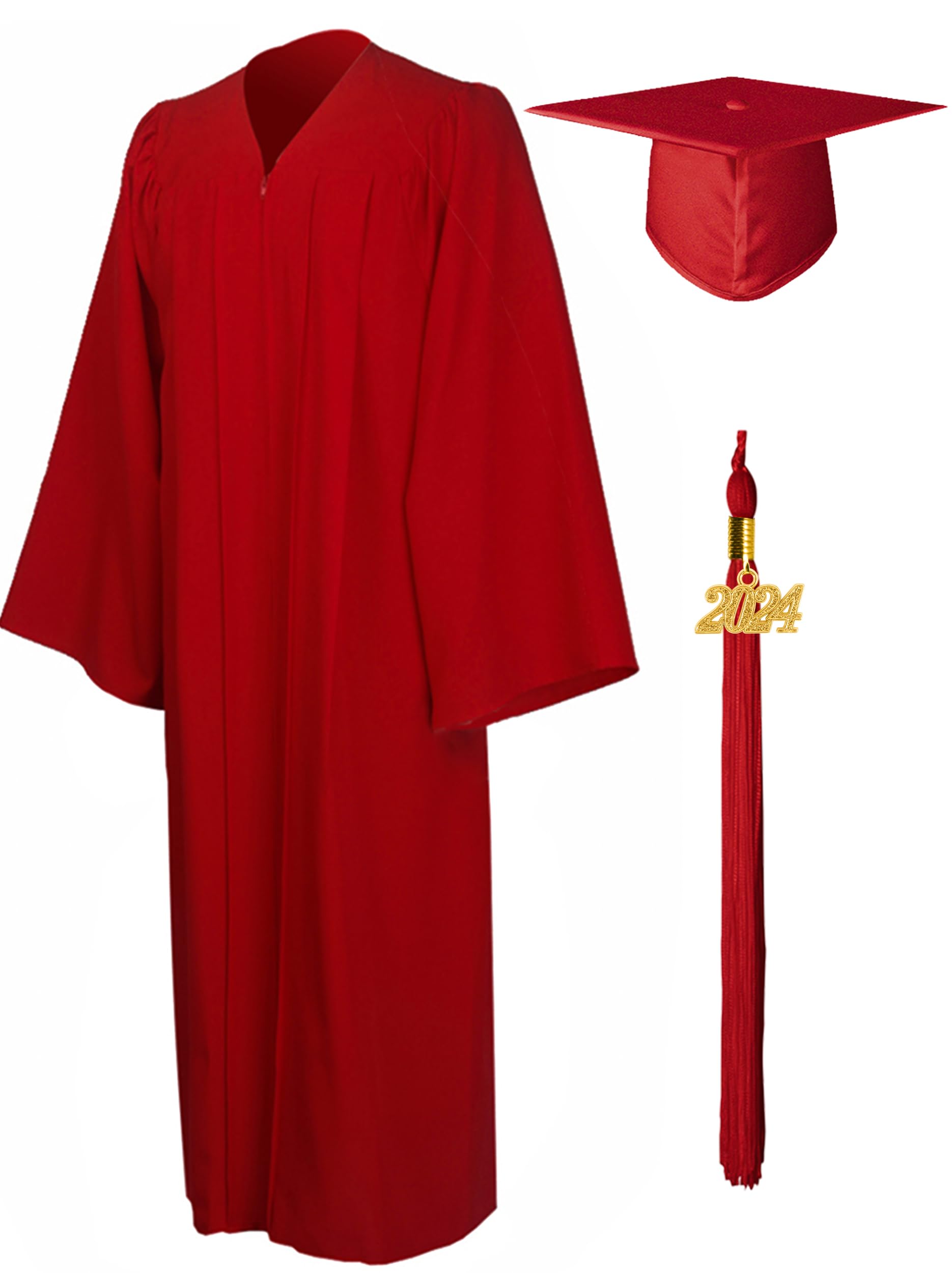 GraduationMall Matte Graduation Gown Cap Tassel Set 2024 for High ...