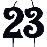 Amazon.com: Black 22nd Birthday Candle, Number 22 Years Old Candles ...