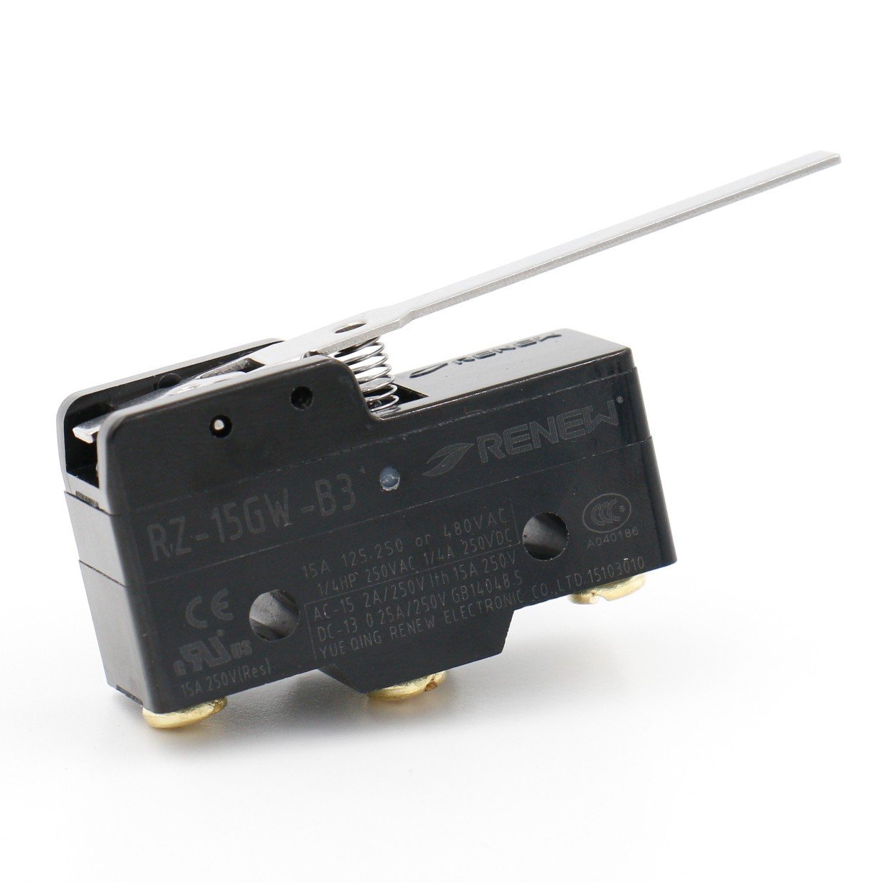 Baomain RZ-15GW-B3 General Purpose Basic Switch, Hinge Lever, Low of, Screw Terminal, 0.5mm ...